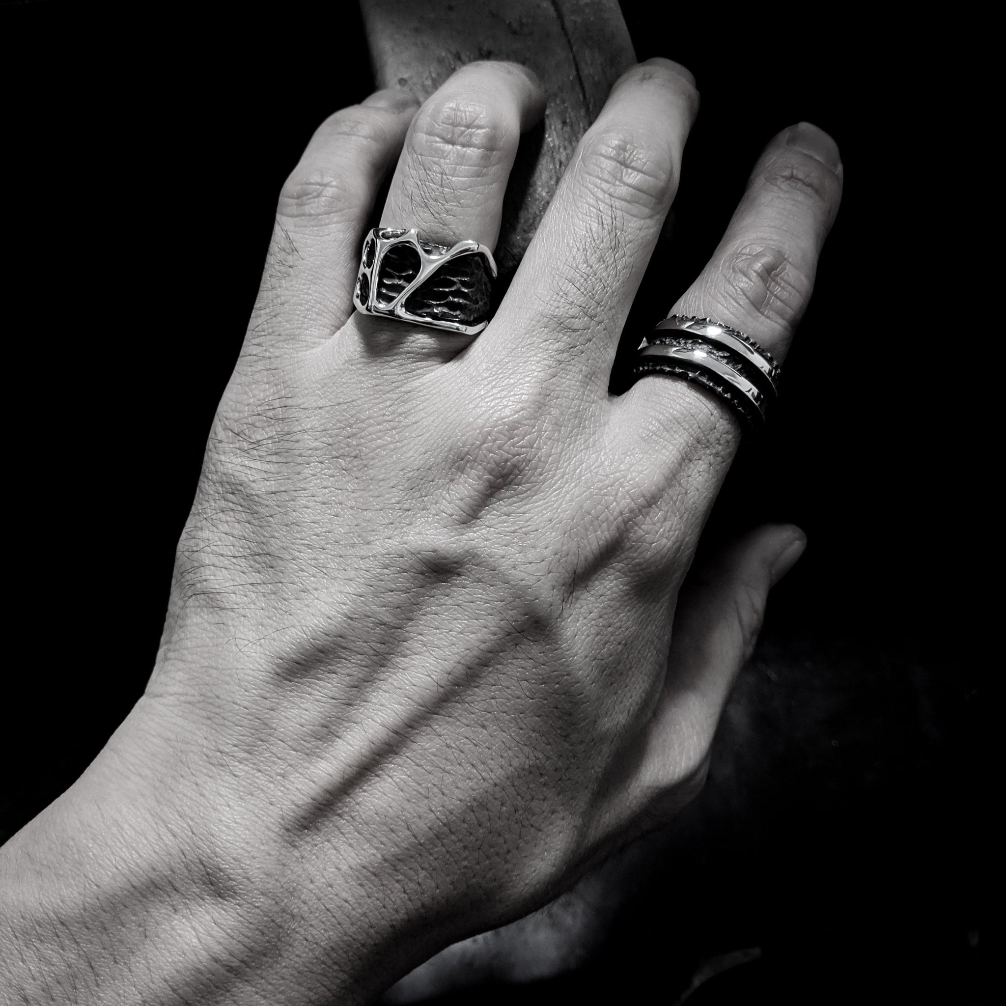 R-101 fusion - Square sterling silver combination signet ring – Node by ...